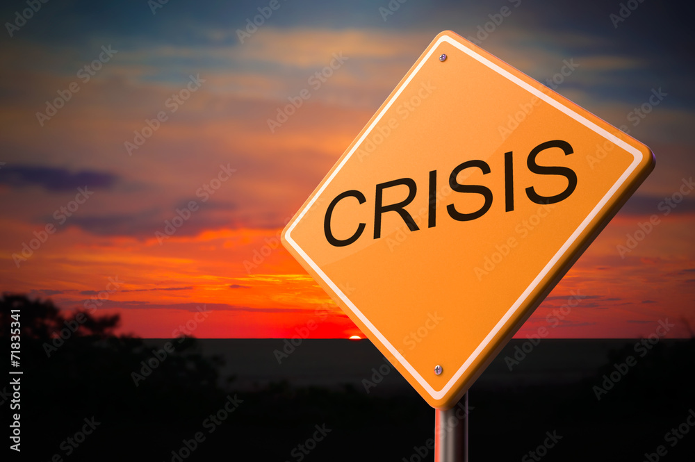 Crisis Inscription on Warning Road Sign. Stock-Illustration | Adobe Stock