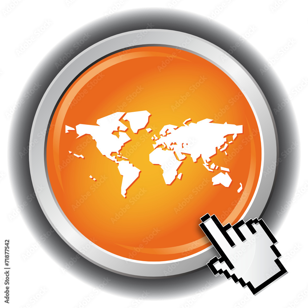 WORLD MAP ICON Stock Vector | Adobe Stock