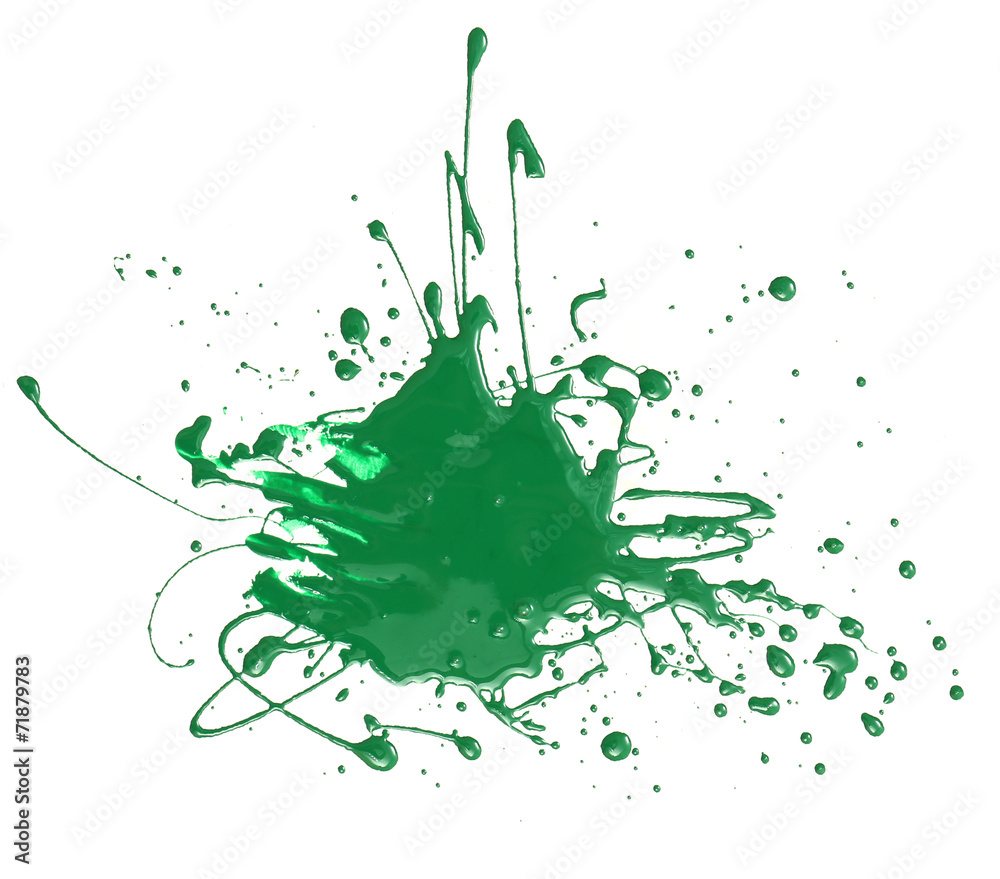 Splash of green paint isolated on white Stock Photo | Adobe Stock