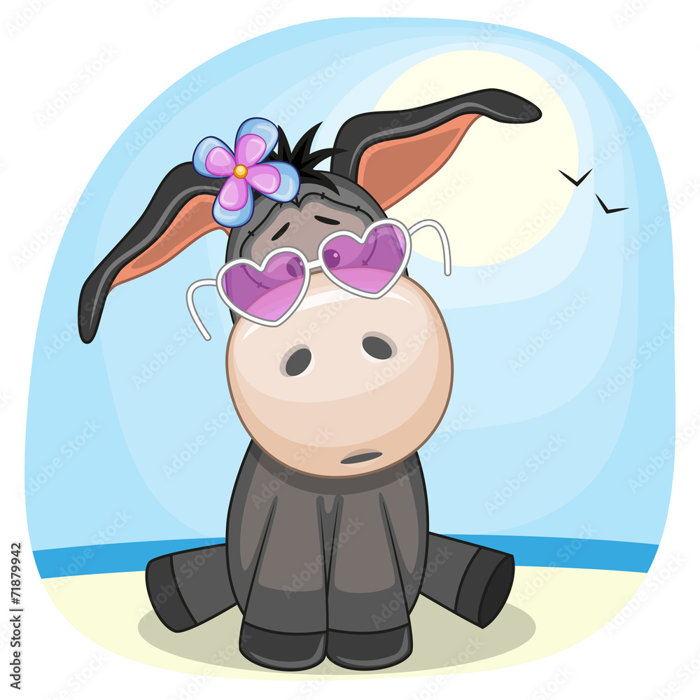 Donkey on the beach Stock Vector | Adobe Stock