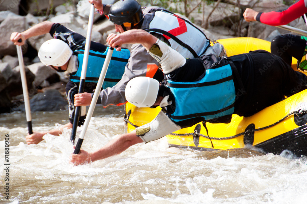 Proffesional rafting team Stock-Foto | Adobe Stock