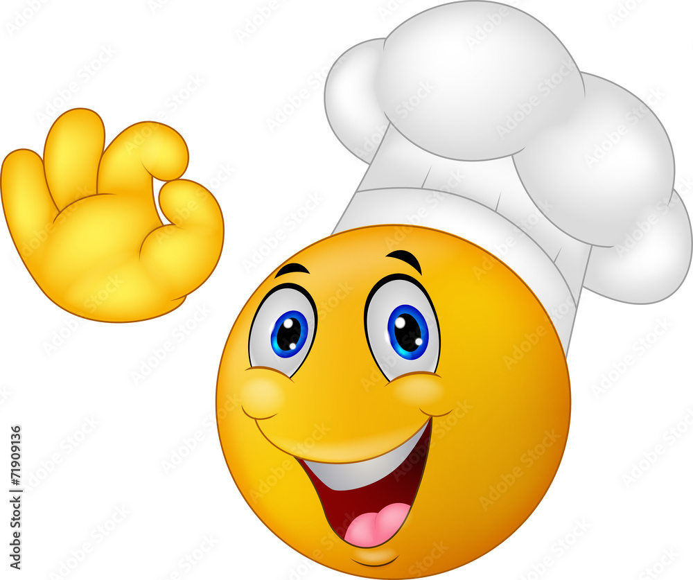 Chef smiley emoticon Stock Vector | Adobe Stock