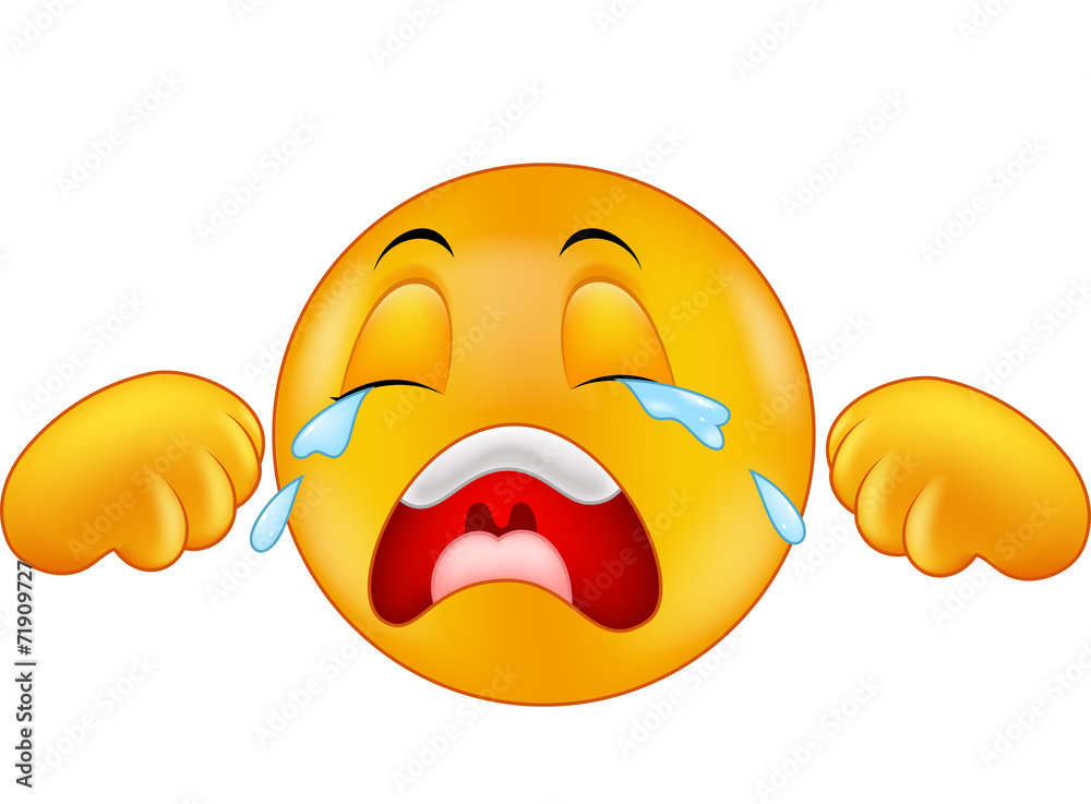 Crying emoticon Stock Vector | Adobe Stock