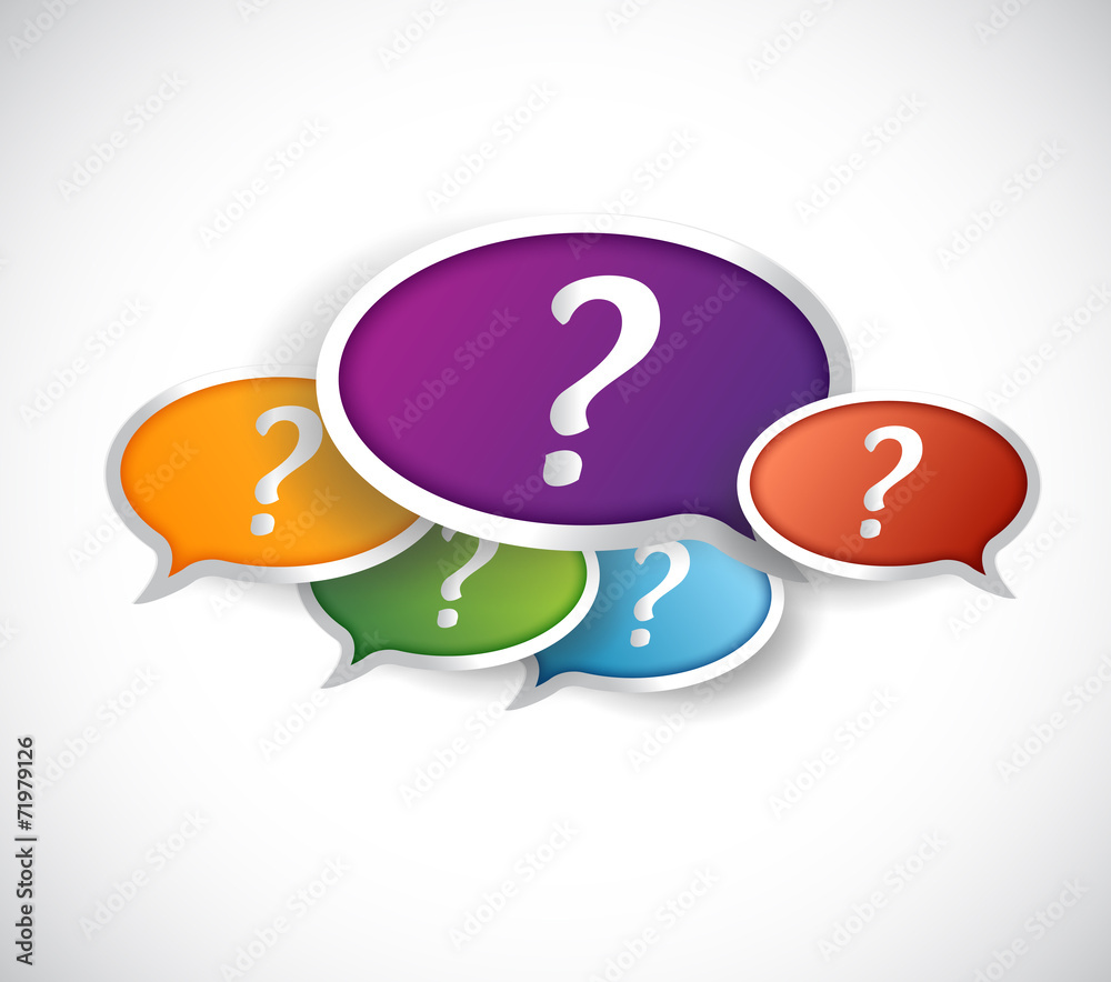 multiple question marks inside bubbles Stock Illustration | Adobe Stock