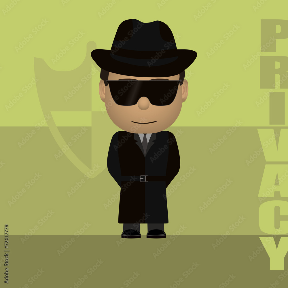 Drawing of the male of spy agent in style of the animated film Stock ...