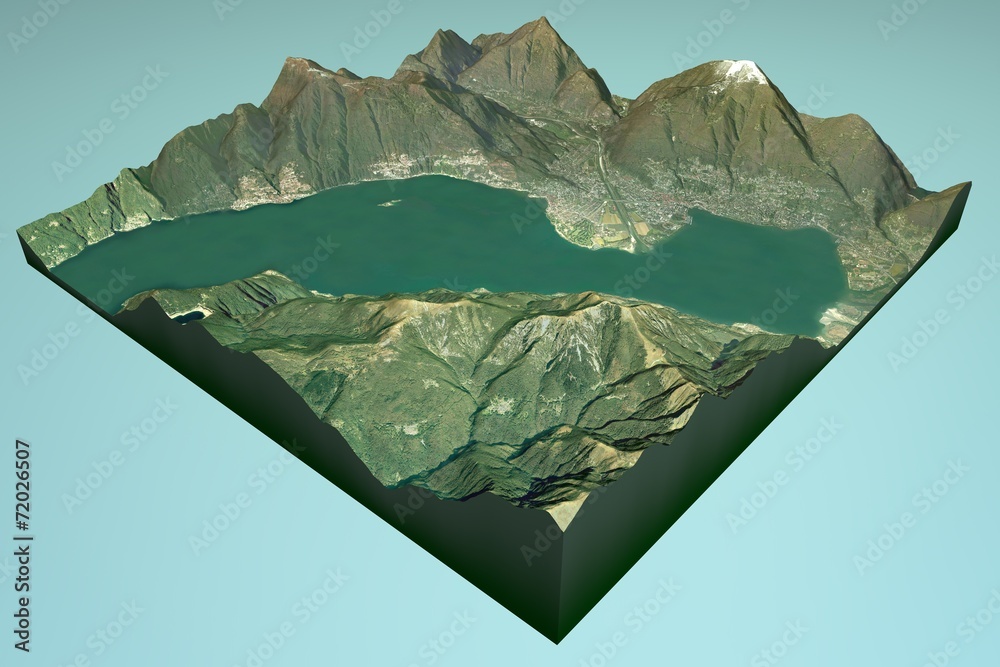 Lago Maggiore vista satellitare, mappa, Locarno, Svizzera Stock ...
