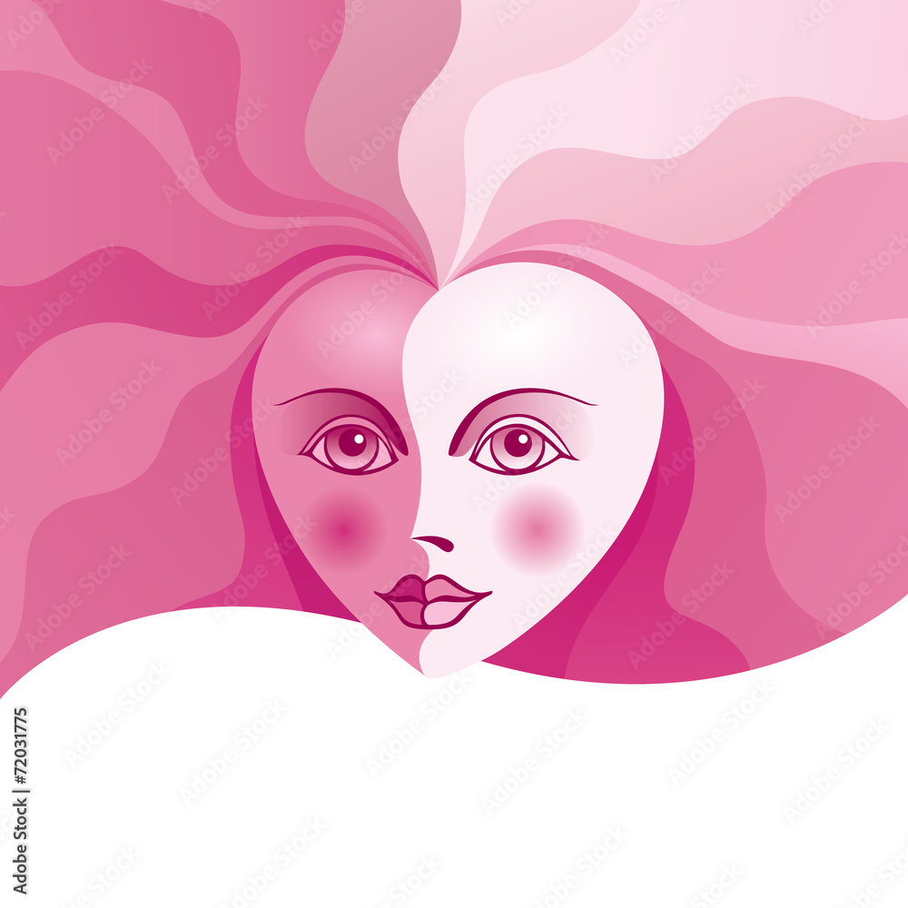 Heart face Stock Vector | Adobe Stock