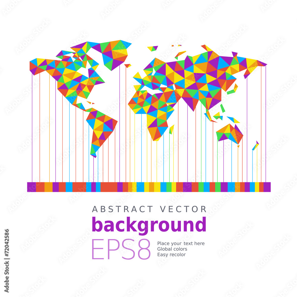 Vector world map Stock Vector | Adobe Stock