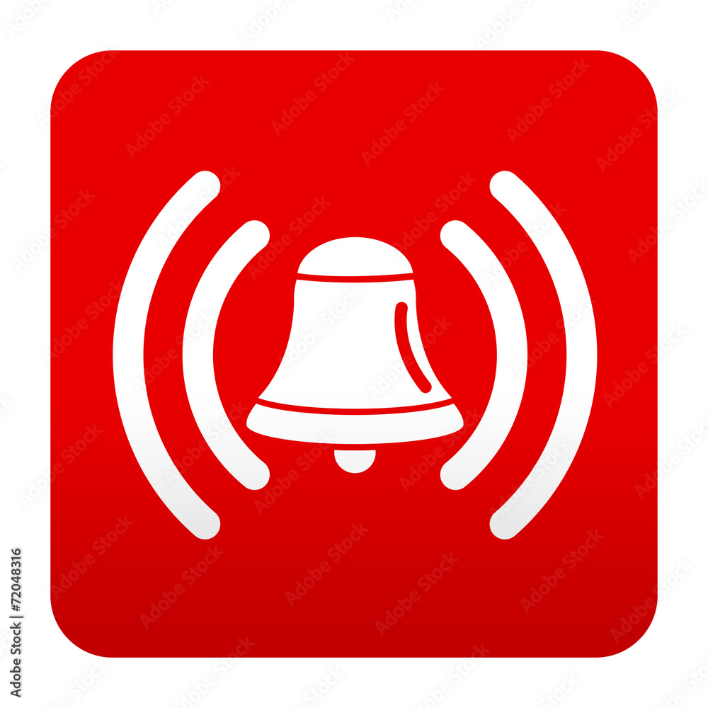 Etiqueta tipo app roja campana de alarma Stock-Illustration | Adobe Stock