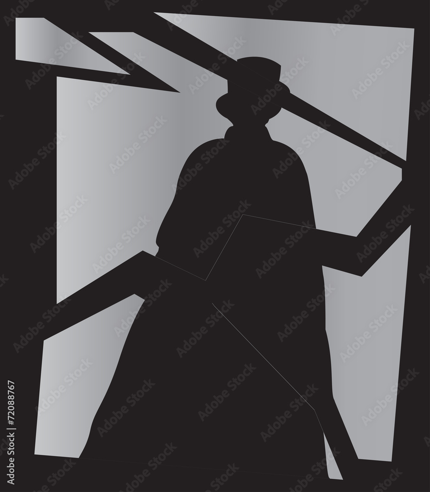 Jack the Ripper Shadow In Mirror Stock Vector | Adobe Stock