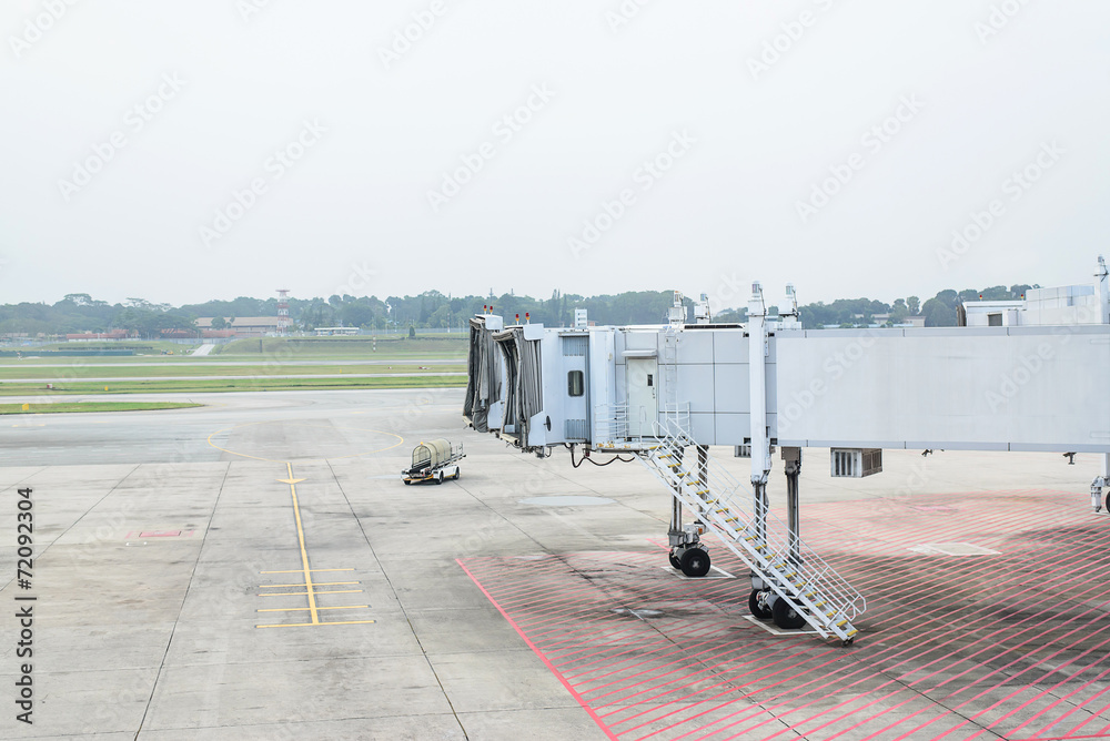 Jet bridge from an airport terminal gate at Singapore Stock Photo ...