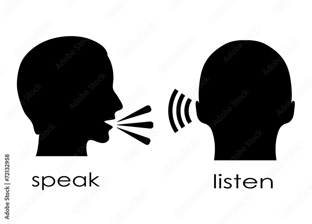 Speak and listen Stock Vector | Adobe Stock