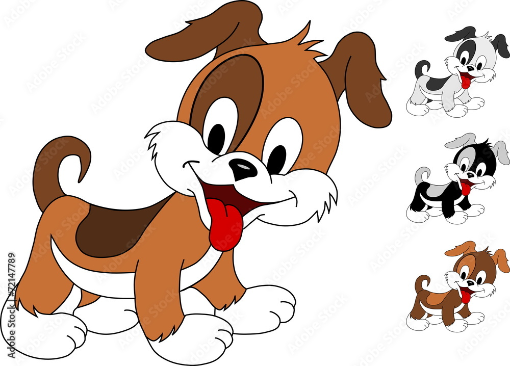 Perritos de colores Stock Vector | Adobe Stock