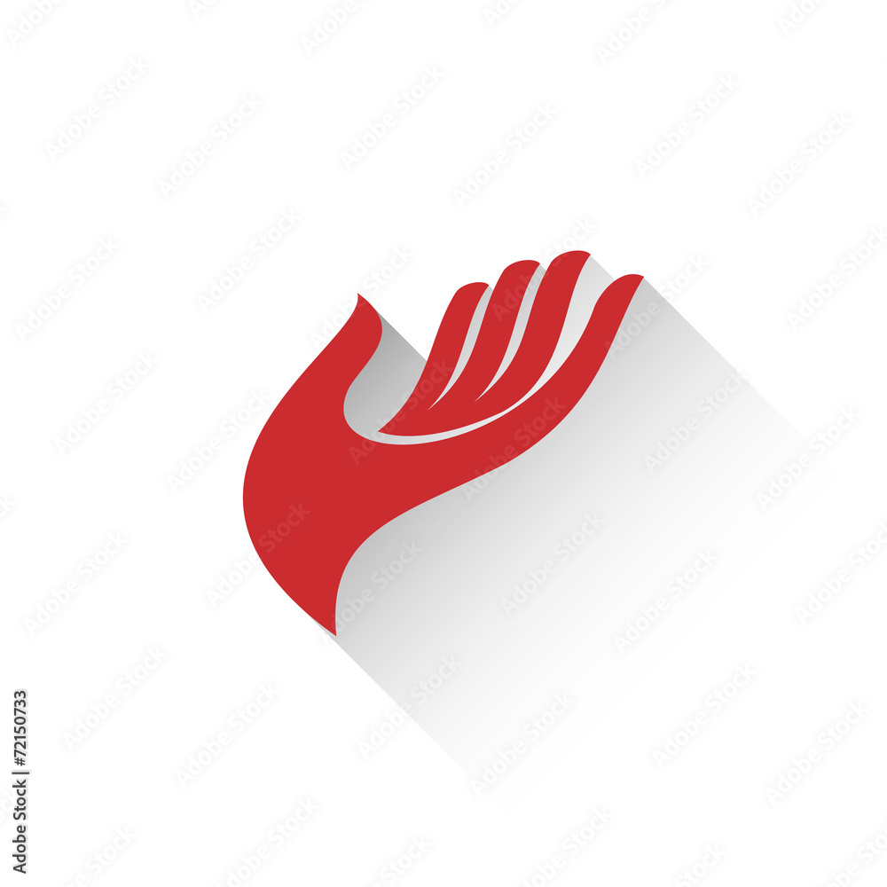 Vector logo hand, flat design Stock Vector | Adobe Stock