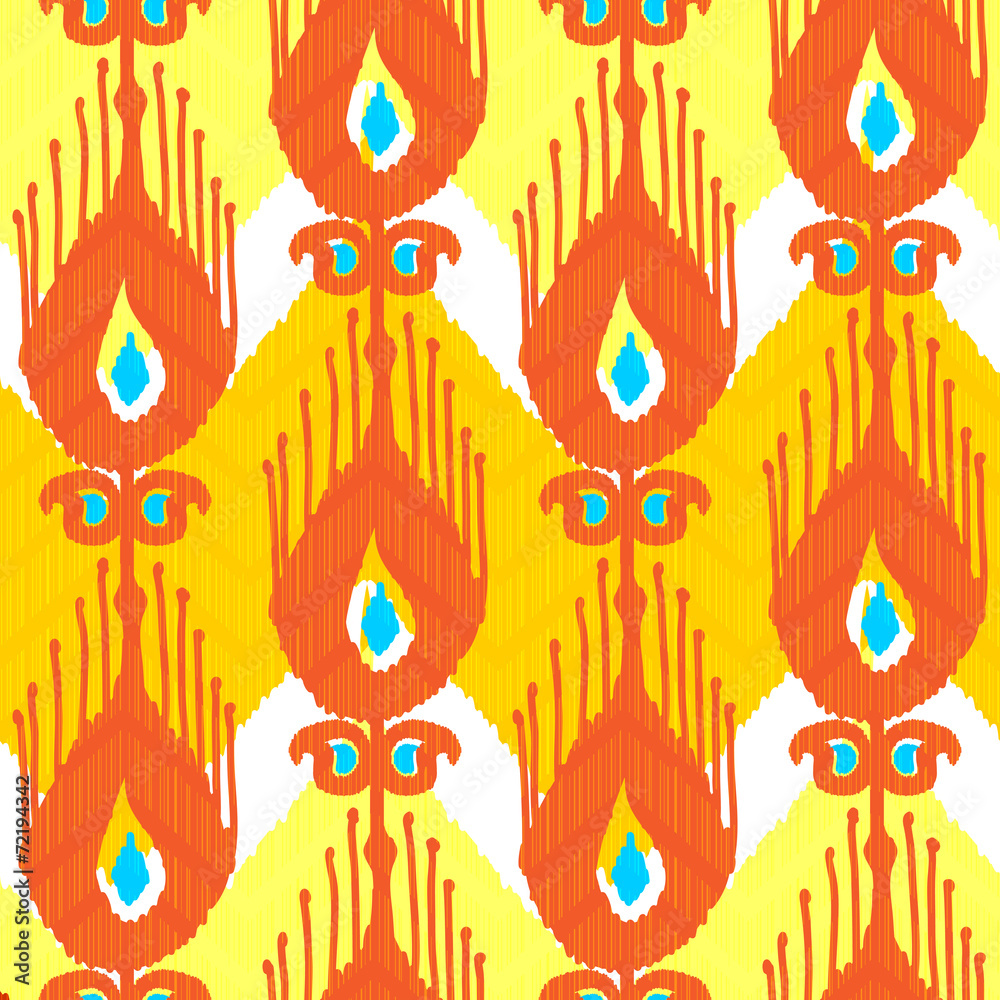 Ikat fabric pattern Stock Vector | Adobe Stock