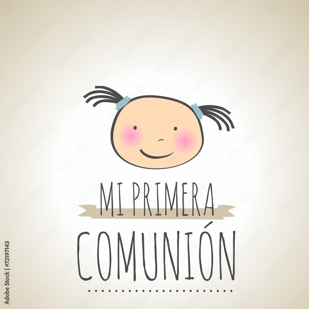 MI PRIMERA COMUNIÓN vector de Stock | Adobe Stock