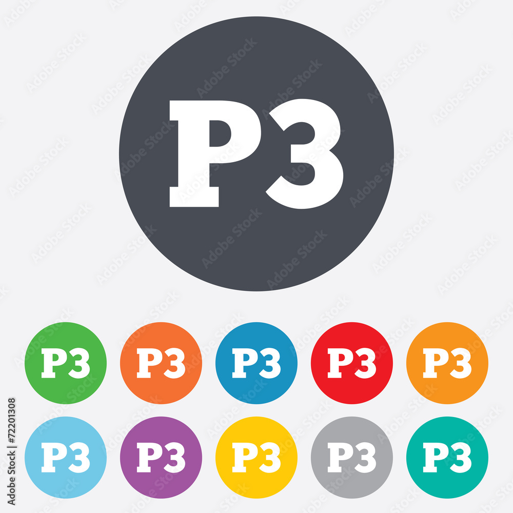 Parking third floor icon. Car parking P3 symbol Stock Vector | Adobe Stock