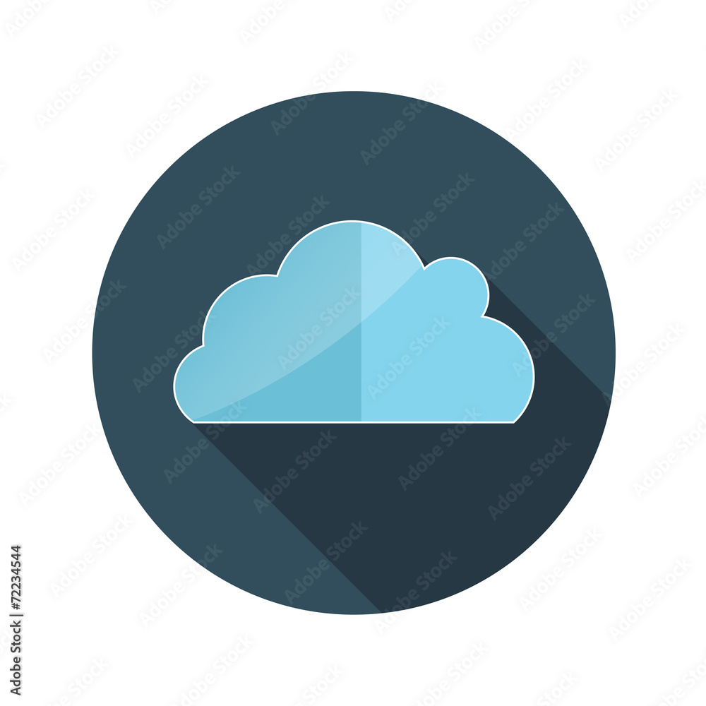 Flat Design Concept Cloud Vector Illustration With Long Shadow Stock