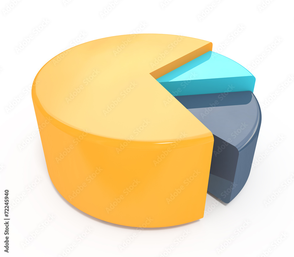 colorful 3d pie chart graph. High resolution render Stock Illustration ...