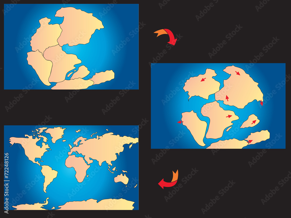 creation of the continents Stock Illustration | Adobe Stock