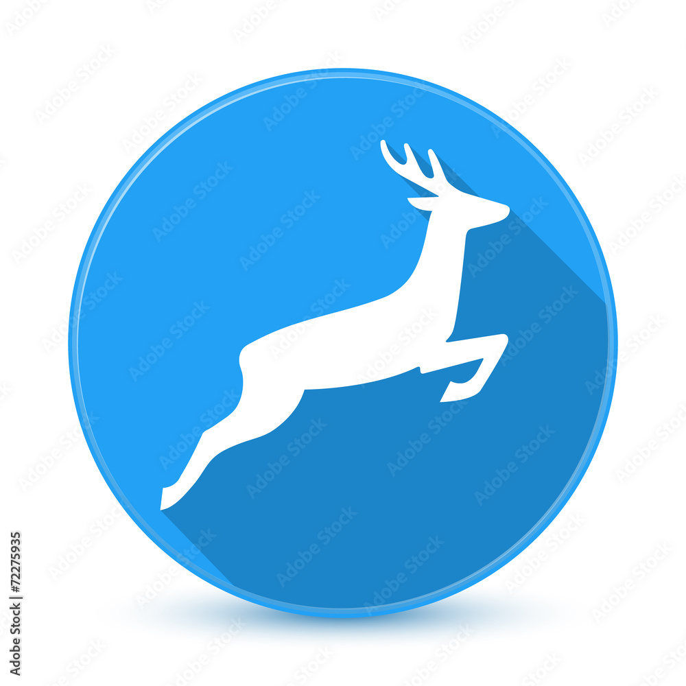 Blue deer icon button with long shadow Stock Vector | Adobe Stock
