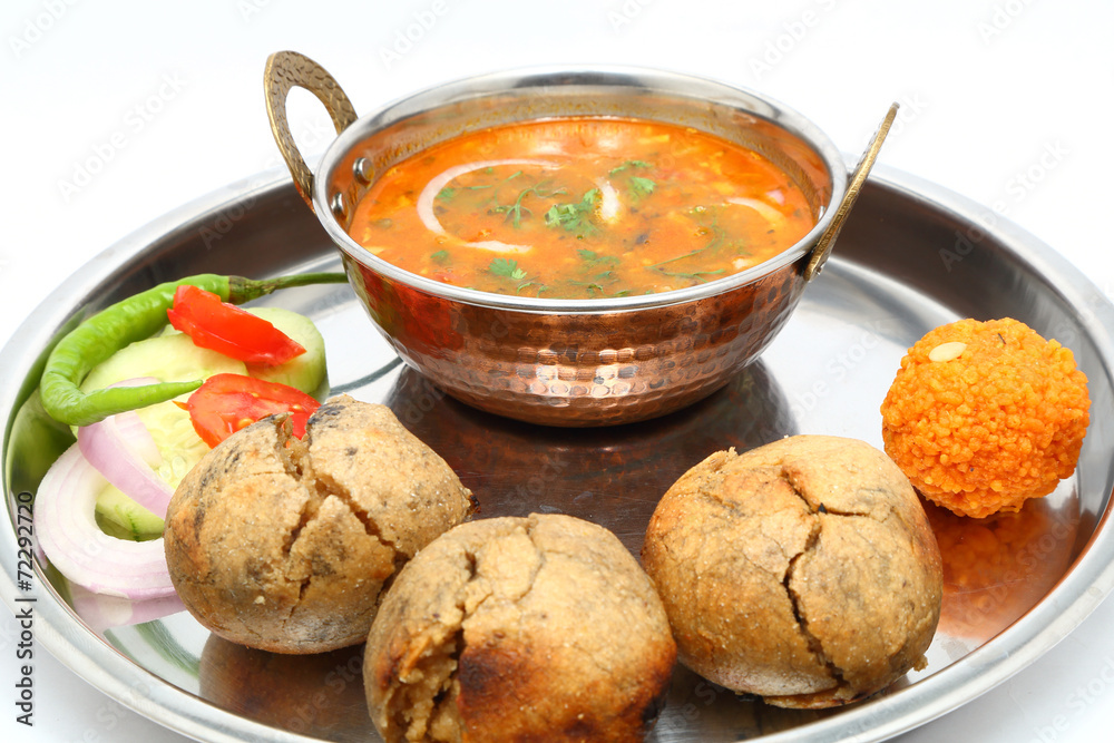 Traditional Rajasthani Food Daal Baati. Indian Food. Dal Bati. Stock ...