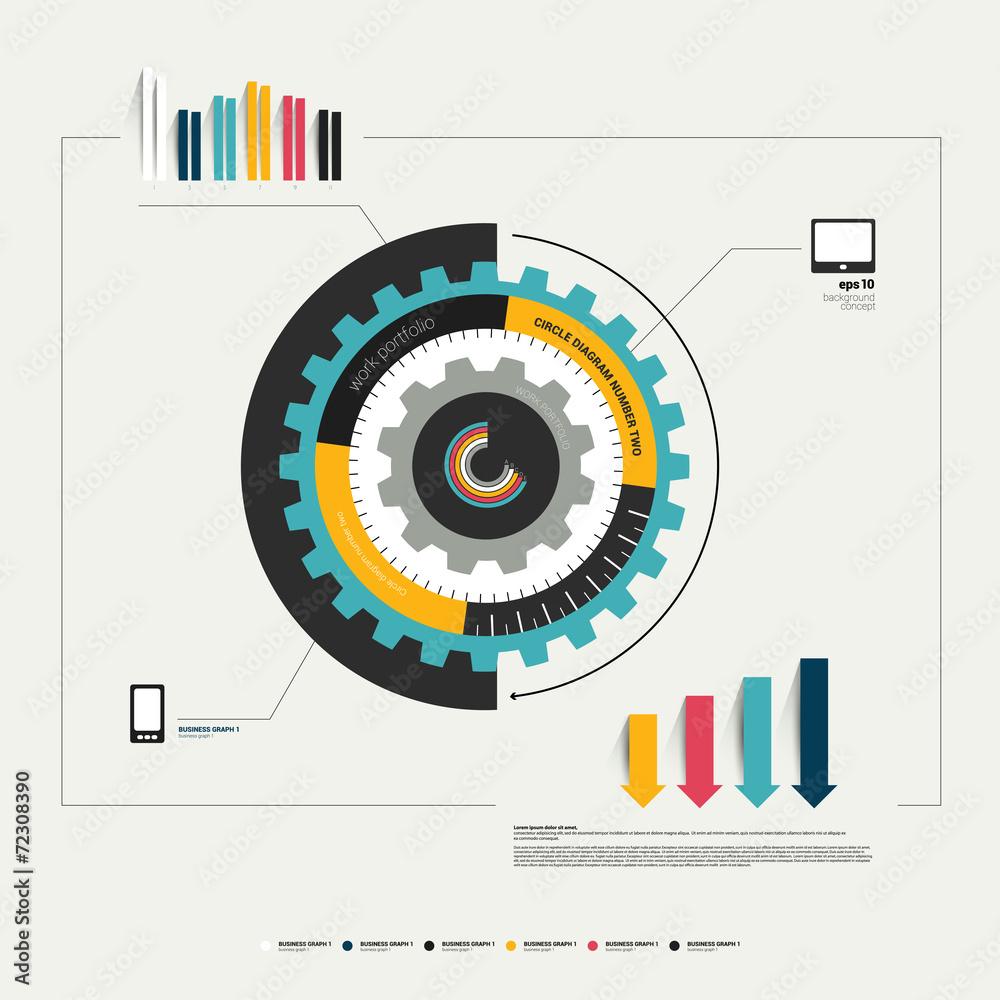 Circle cog wheel diagram template for infographic. Stock Vector | Adobe ...