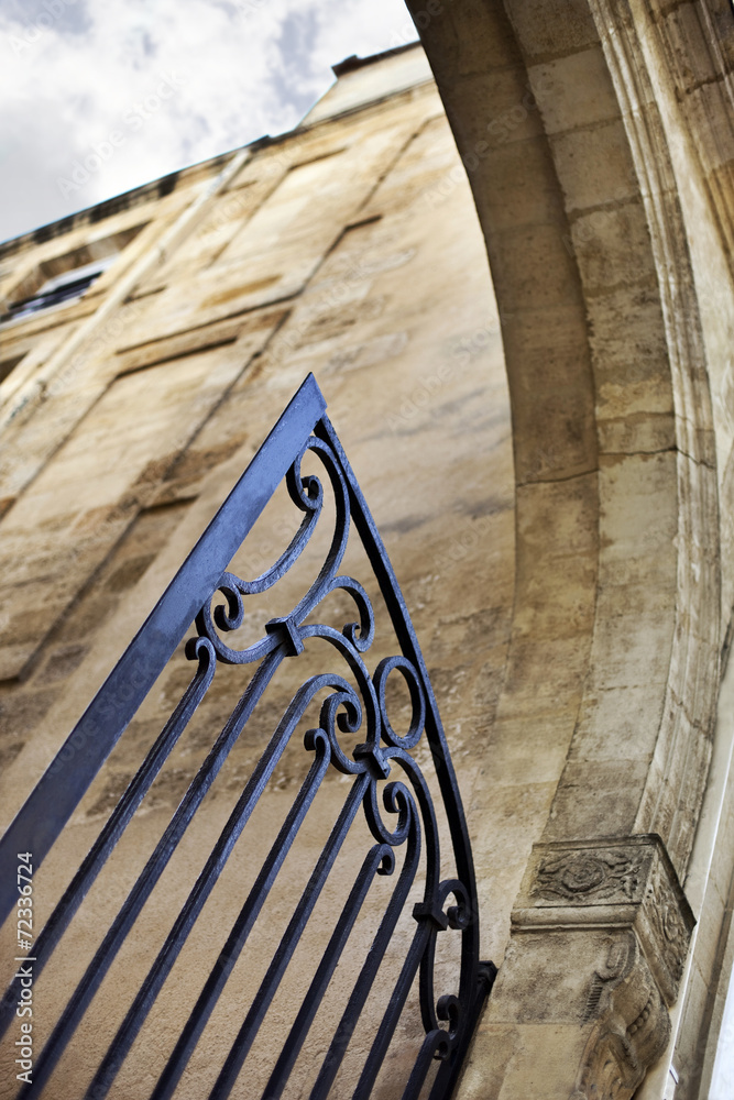 Wrought iron gate of a French mansion Stock Photo | Adobe Stock