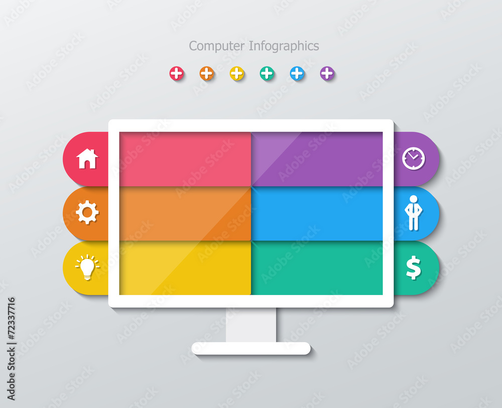 paper computer infographics Stock Vector | Adobe Stock
