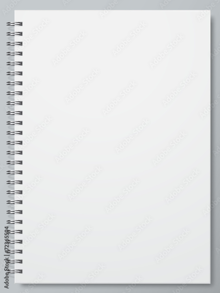 Blank White Notebook Page