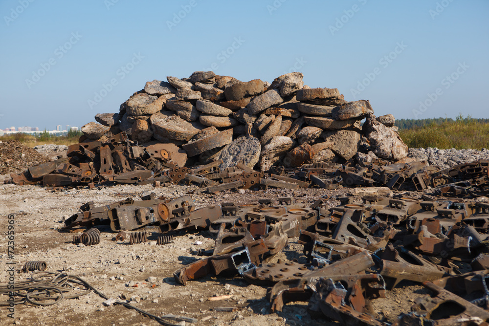 scrap metal heap Stock Photo | Adobe Stock