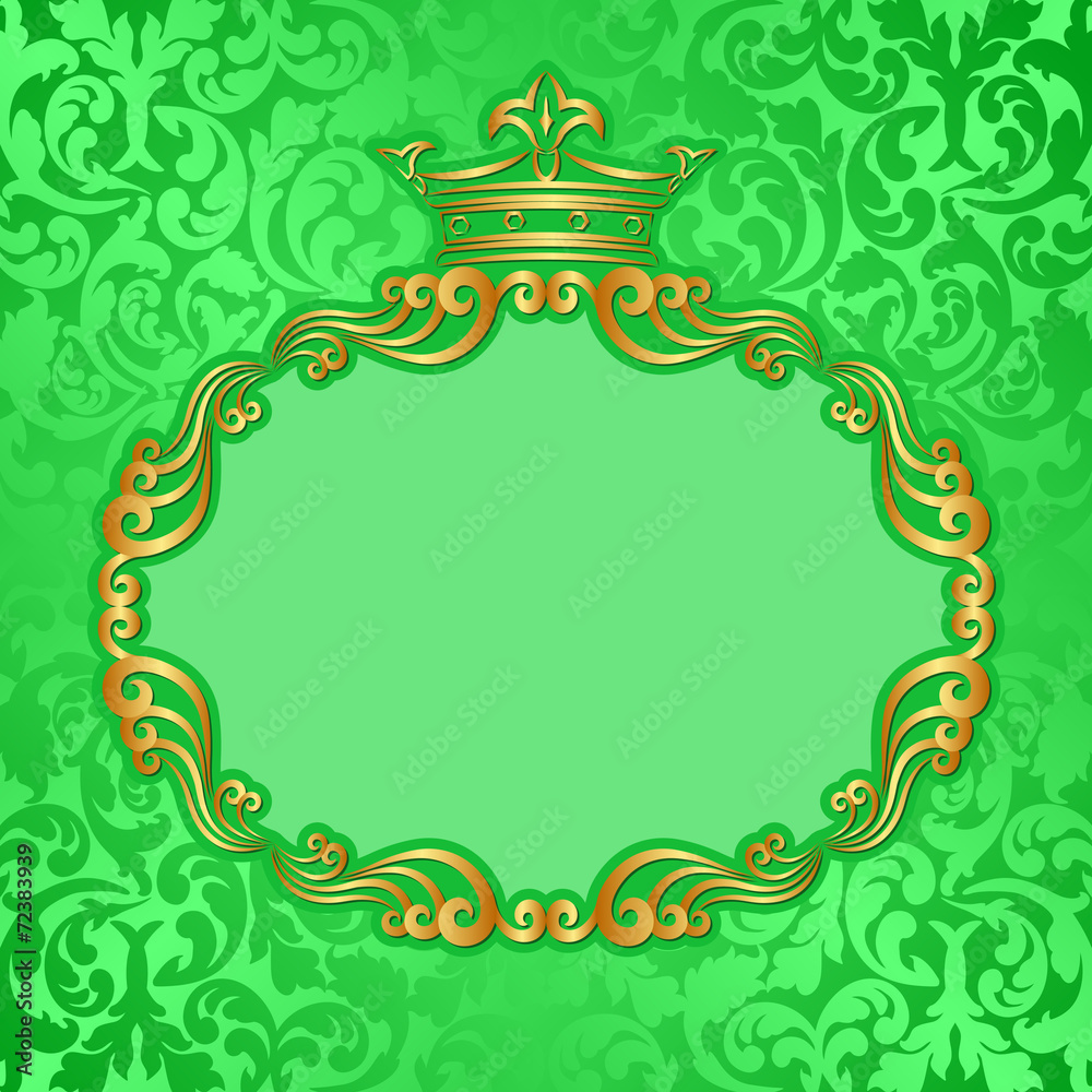 green background with crown Stock Vector | Adobe Stock