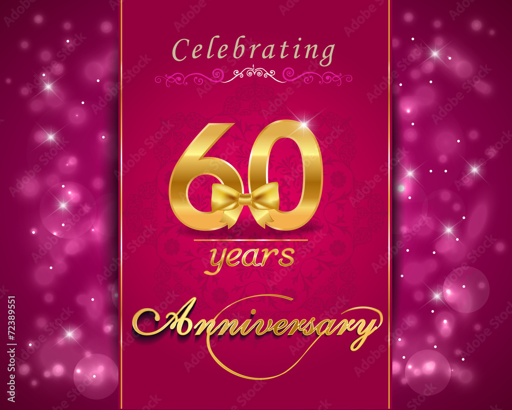 60 year anniversary celebration sparkling card, 60th anniversary Stock ...