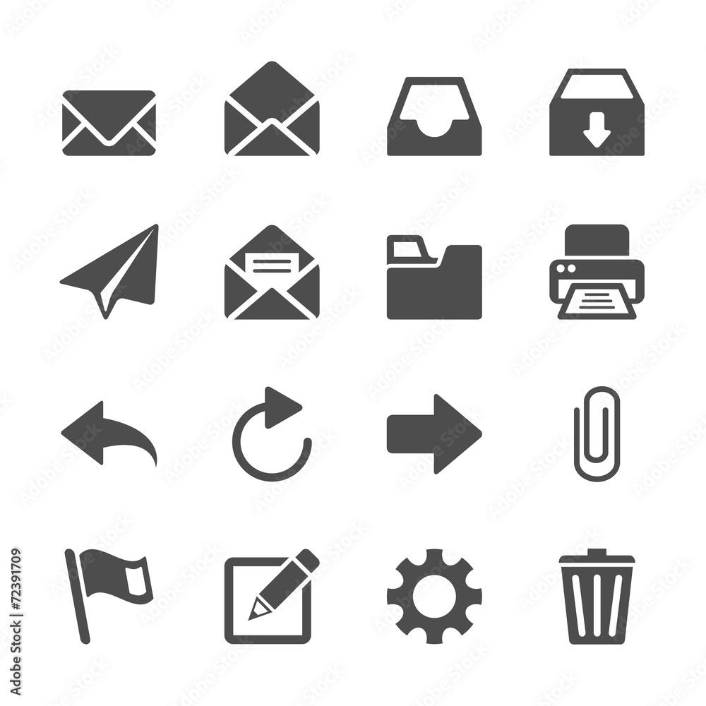 email application icon set, vector eps10 Stock Vector | Adobe Stock