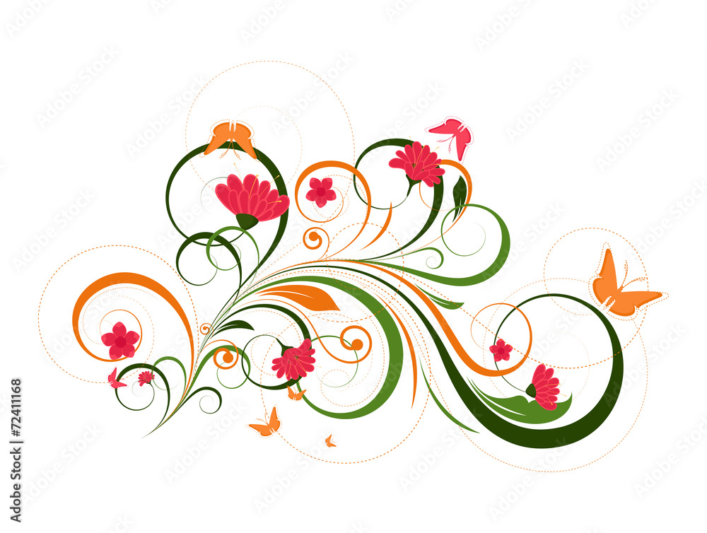 Decorative Colorful Flora Designs Stock Vector | Adobe Stock