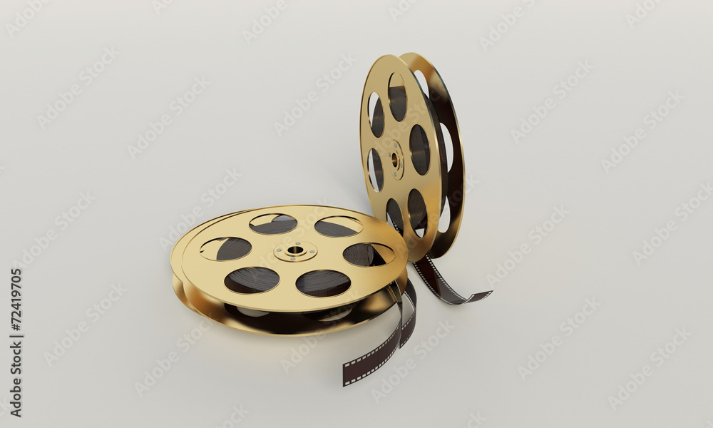 film reel with a film strip Stock Illustration | Adobe Stock