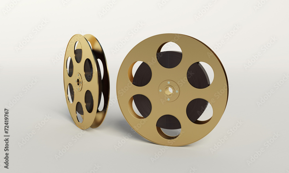 film reel with a film strip Stock Illustration | Adobe Stock