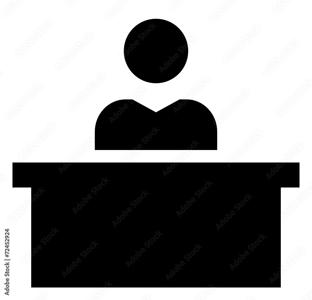 Person At Desk Icon