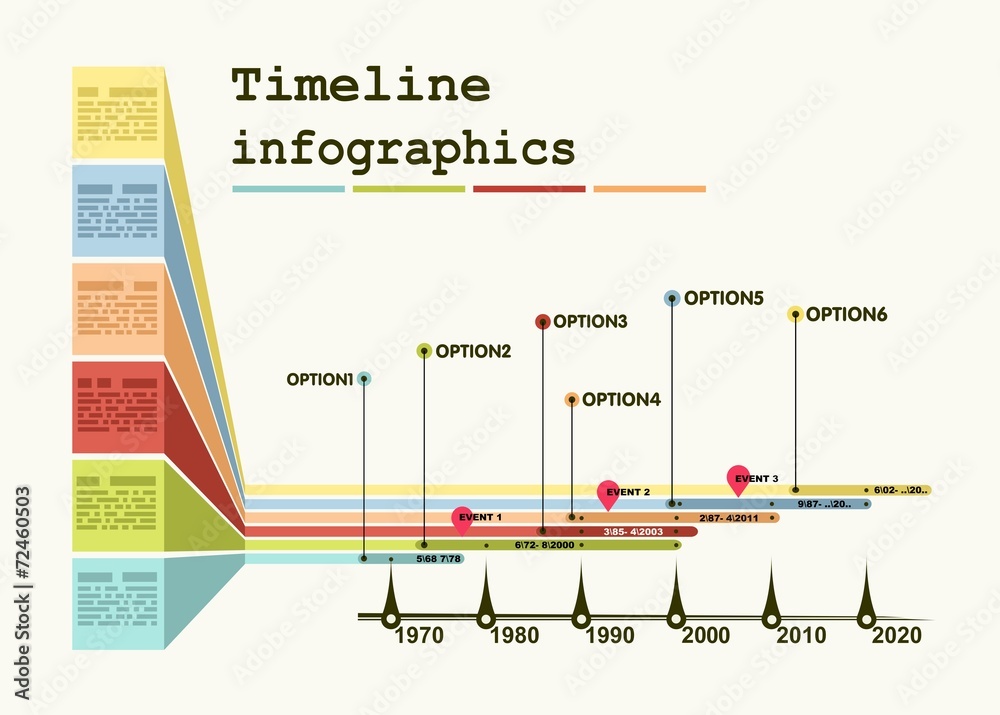 Timeline Infographic with diagrams and graphics Stock Vector | Adobe Stock