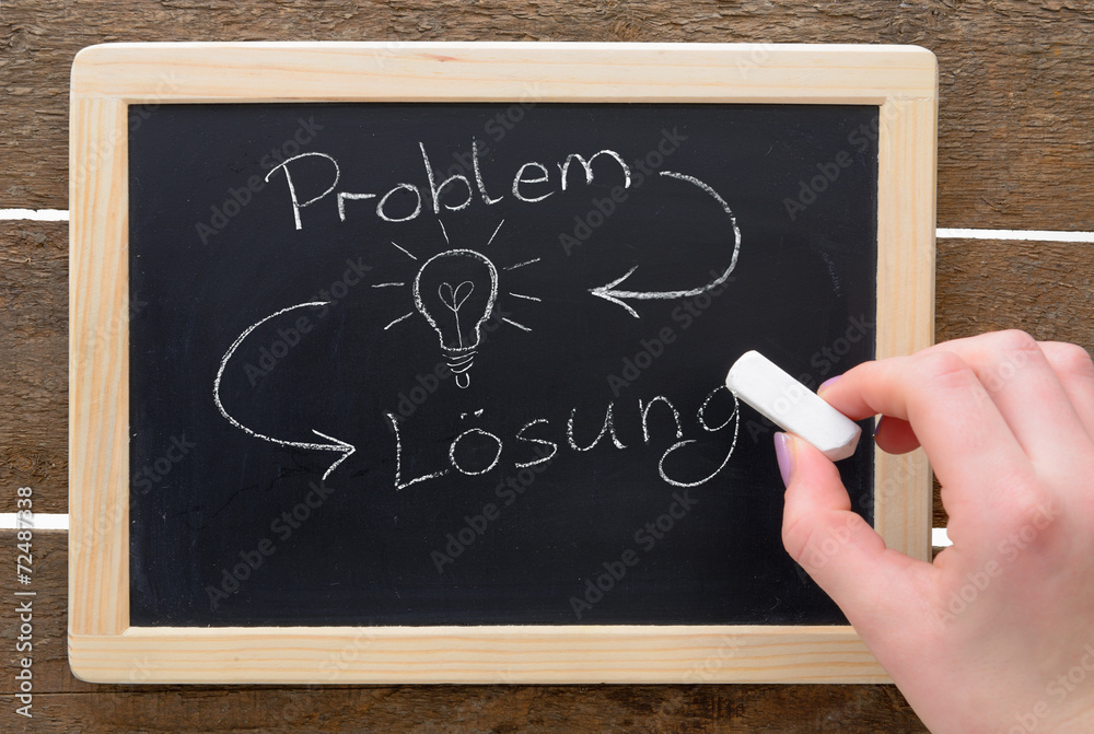 Problem und Lösung mit Tafel Stock Photo | Adobe Stock