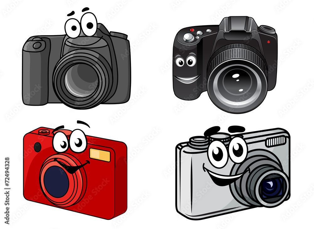 Cartoon digital cameras Stock Vector | Adobe Stock