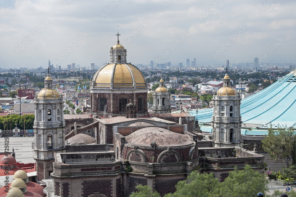 Basilica and skyline of Mexico City Stock Photo | Adobe Stock