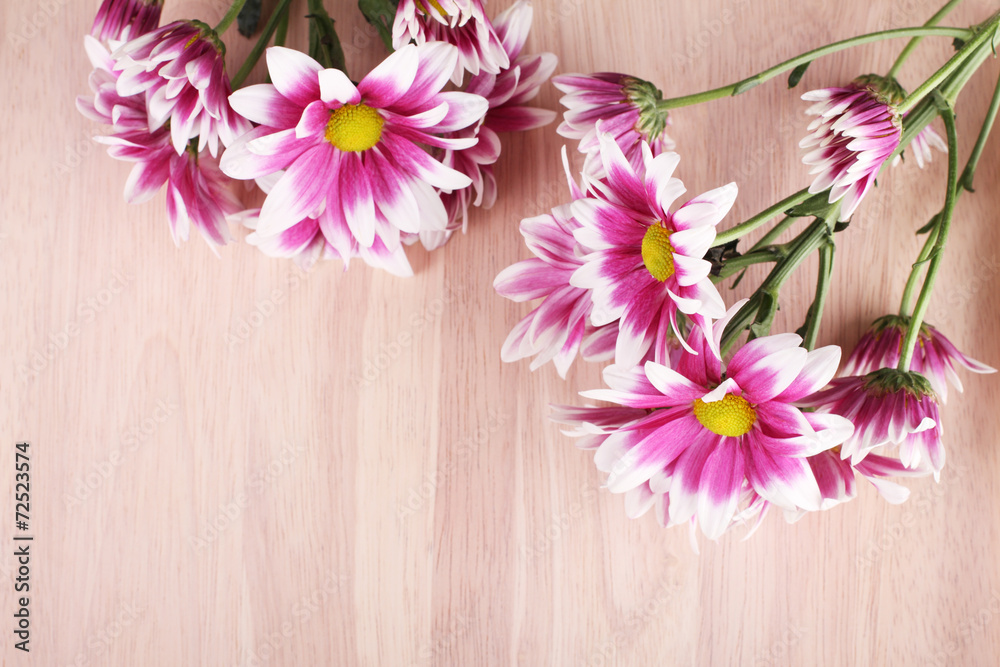 beautiful mum flowers on wooden background Stock Photo | Adobe Stock