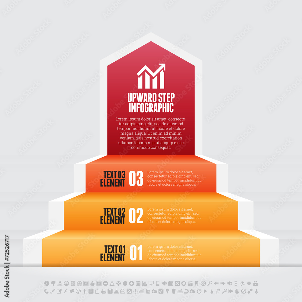 Upward Step Infographic Stock Vector | Adobe Stock