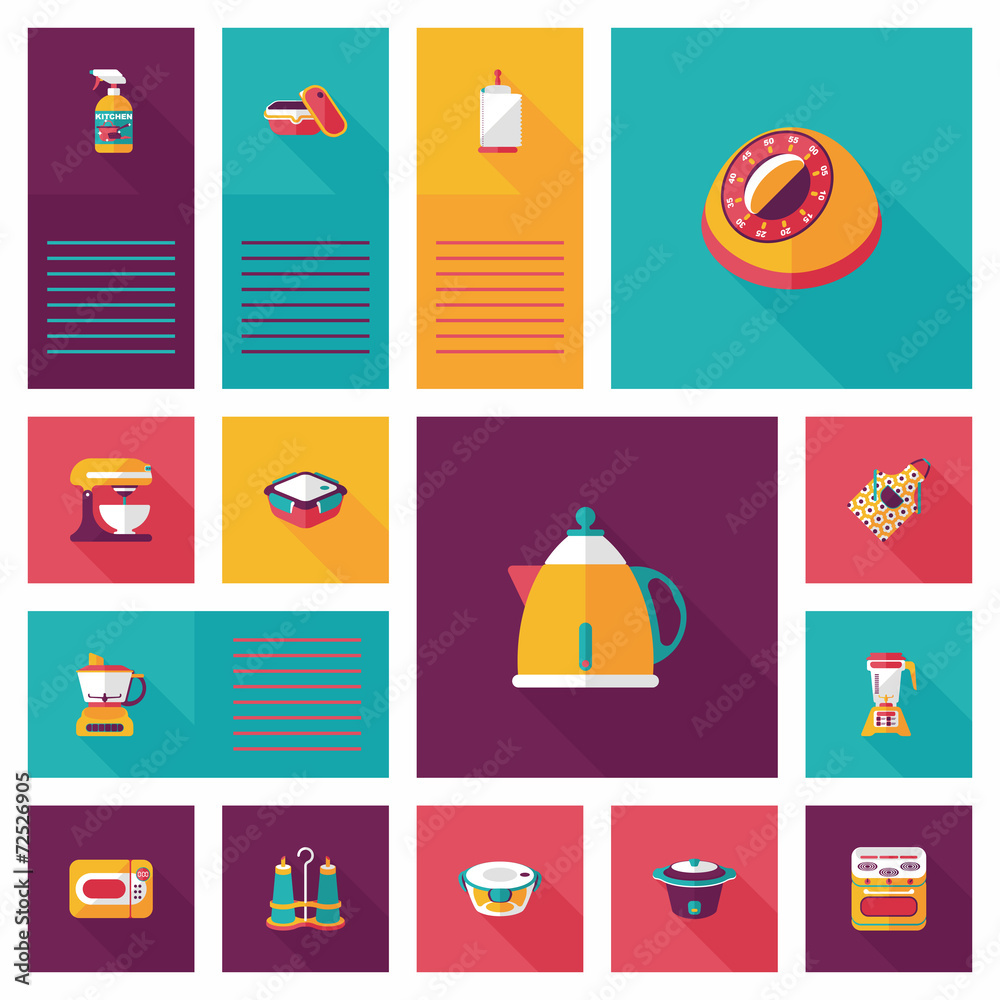 Kitchenware flat app ui background,eps10 Stock Vector | Adobe Stock