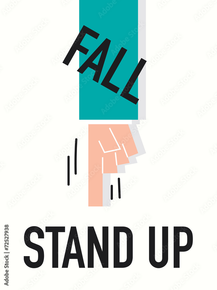 Word STAND UP vector illustration Stock Vector | Adobe Stock