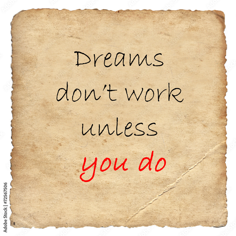 Inspirational motivating quote on old paper background Stock Photo ...