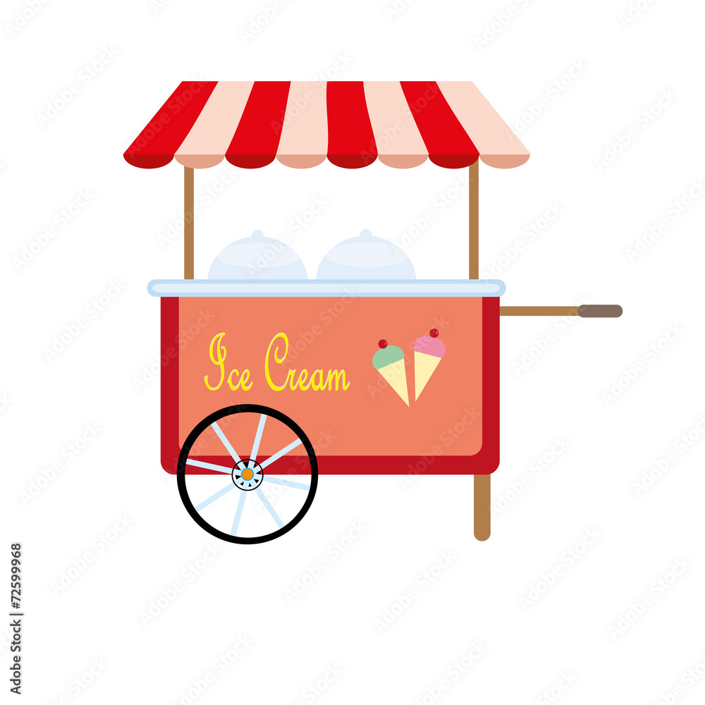ice cream cart isolated Stock Vector | Adobe Stock