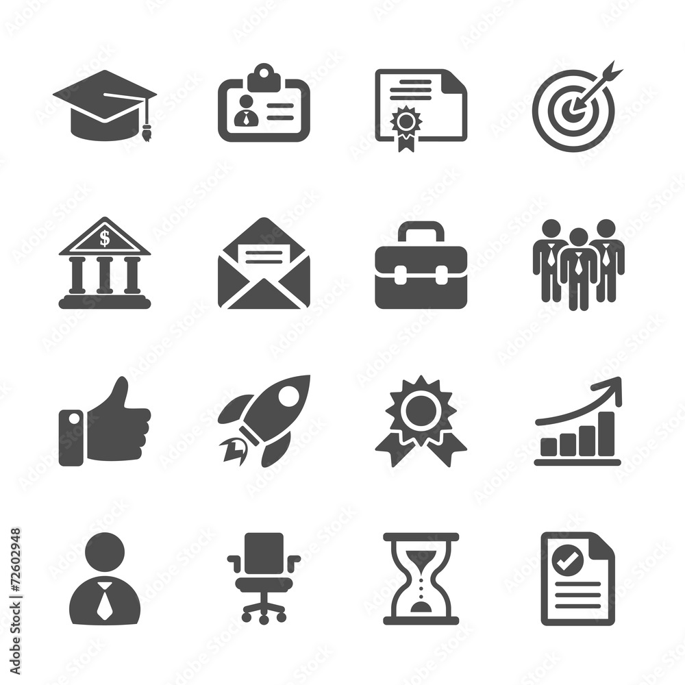 business career work icon set, vector eps10 Stock Vector | Adobe Stock