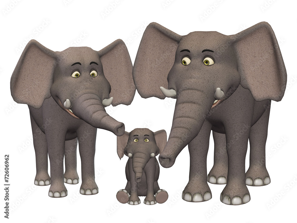 Cartoon Elephant Family Pictures